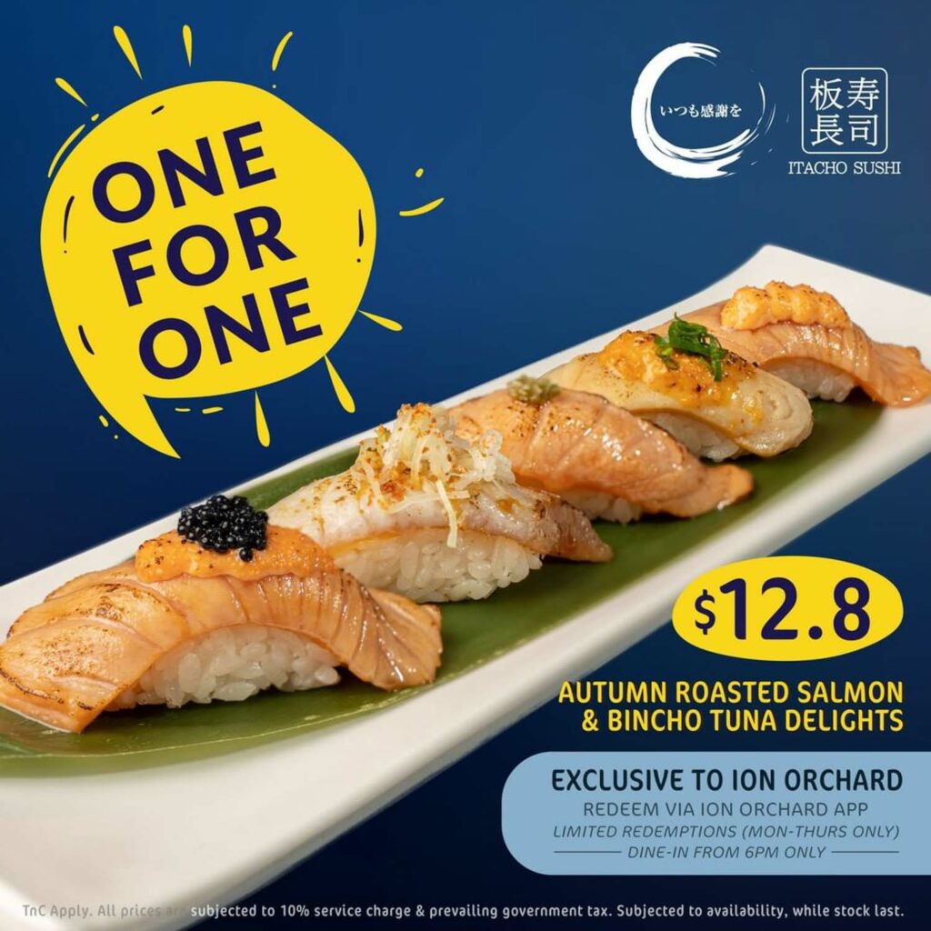 Itacho Sushi Has A 1-For-1 Deal On Their Aburi Salmon And Bincho Tuna ...