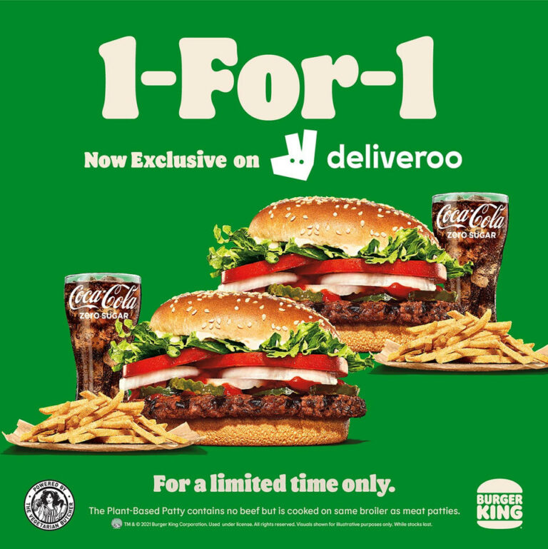 Burger King Has New Plant-Based Whoppers, With 1-For-1 Only On Deliveroo