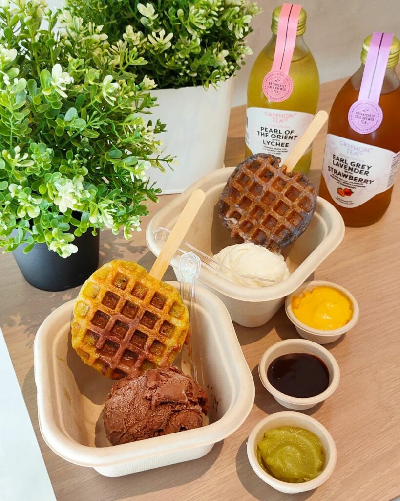 The Ang Ku Kueh Hut Now Has Ang Ku Kueh Waffles With Ice Cream | Eatbook.sg
