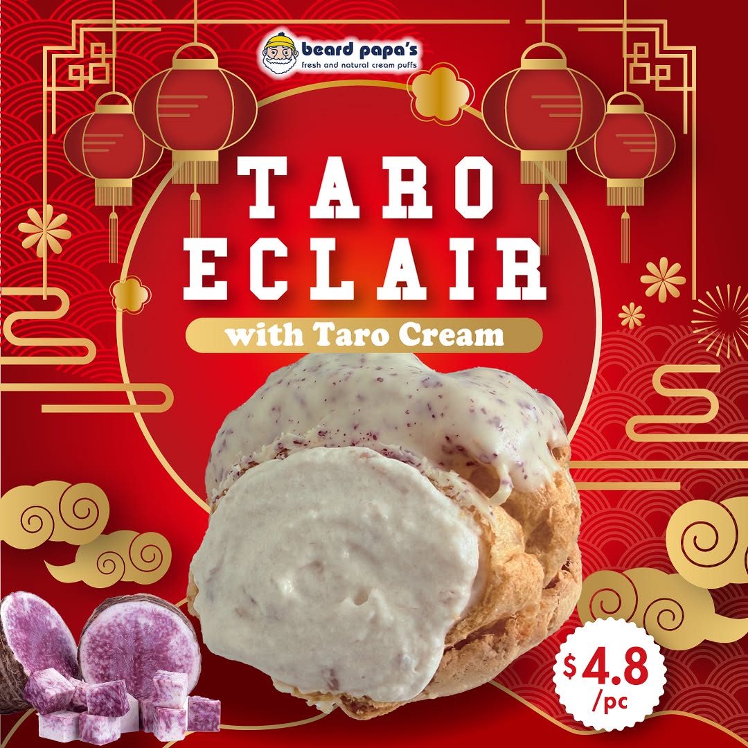Beard Papa Has New Taro And Goma Cream Puffs | Eatbook.sg
