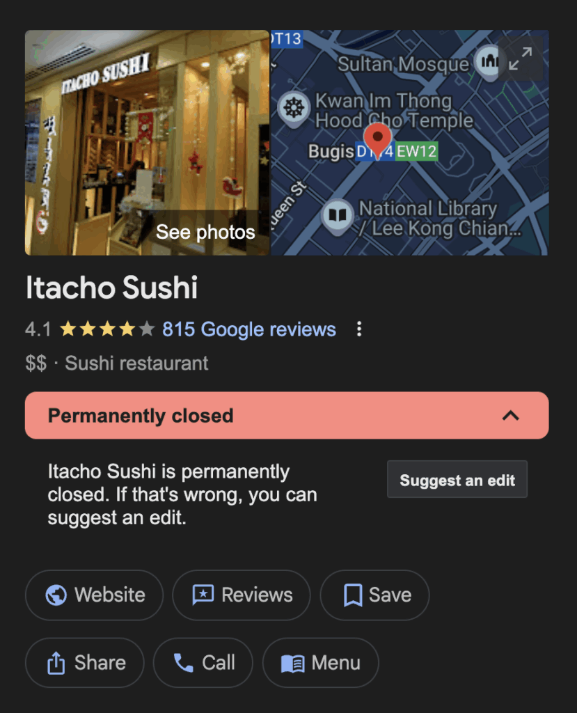 Itacho Sushi Has Closed All Outlets In Singapore | Eatbook.sg